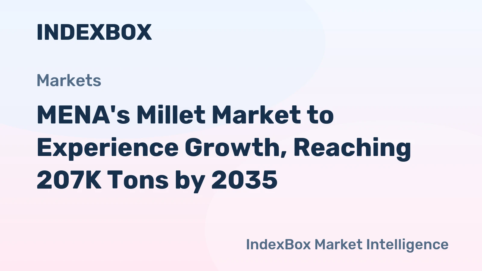 MENA's Millet Market to Experience Growth, Reaching 207K Tons by 2035
