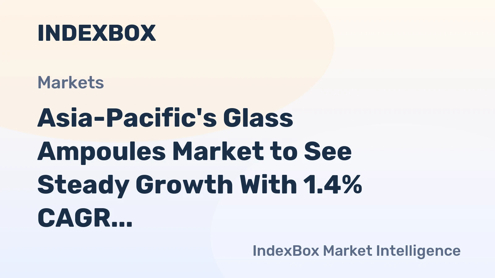 Asia-Pacific's Glass Ampoules Market to See Steady Growth With 1.4% CAGR Through 2035
