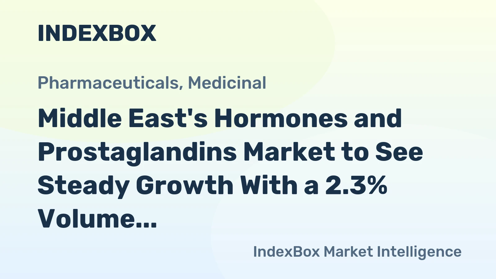 Middle East's Hormones and Prostaglandins Market to See Steady Growth With a 2.3% Volume CAGR