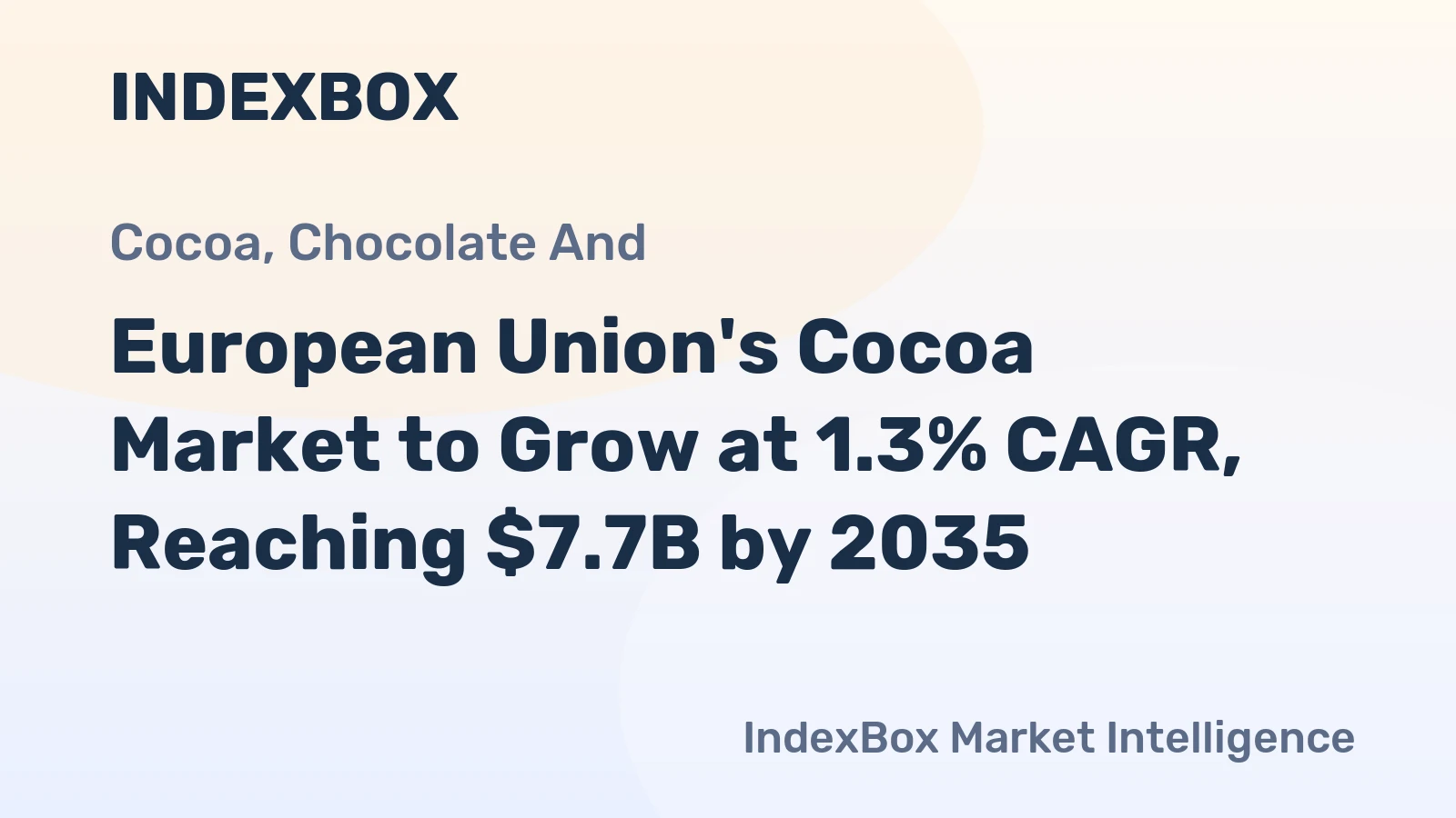 European Union's Cocoa Market to Grow at 1.3% CAGR, Reaching $7.7B by 2035