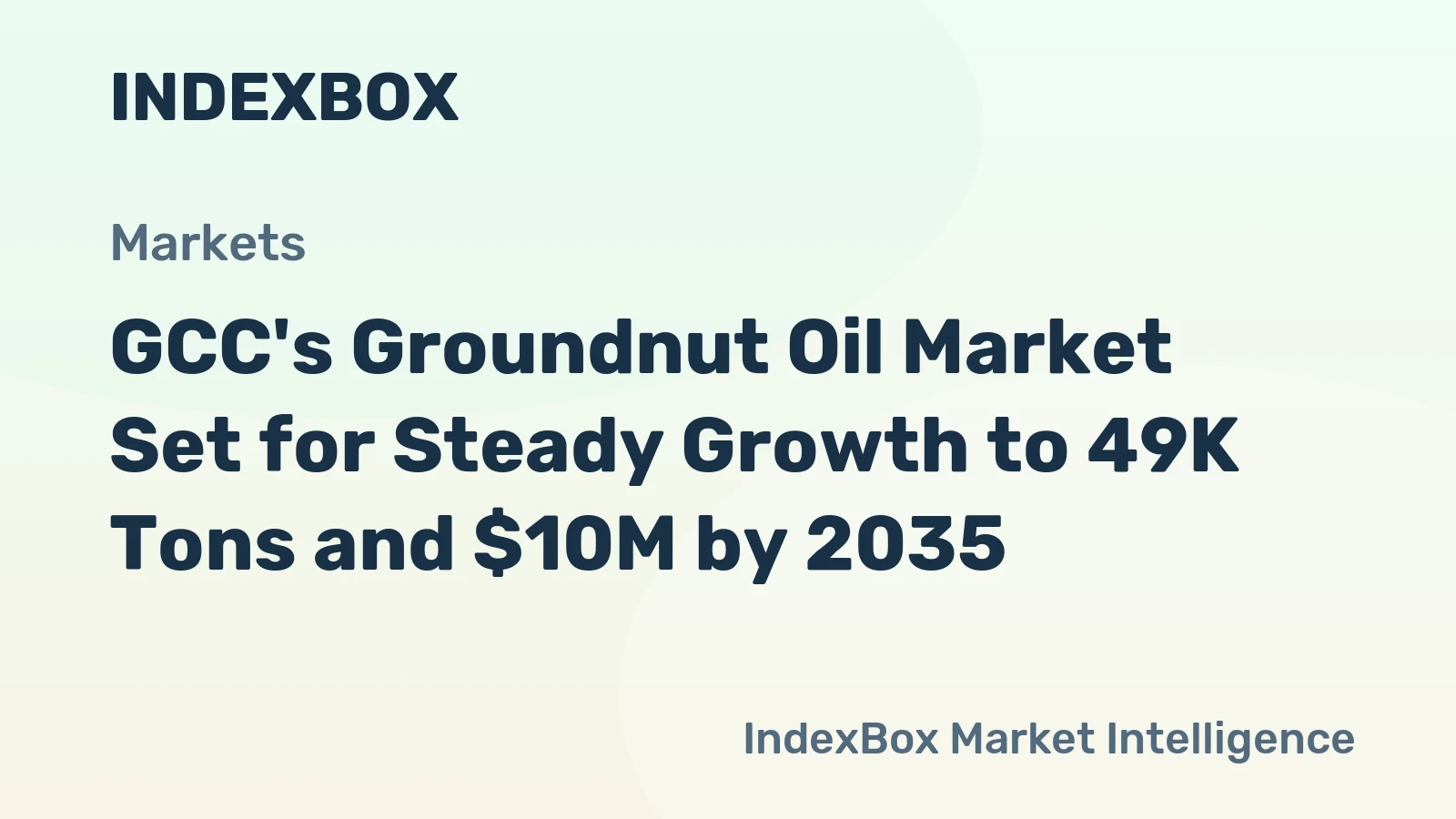 GCC's Groundnut Oil Market Set for Steady Growth to 49K Tons and $10M by 2035