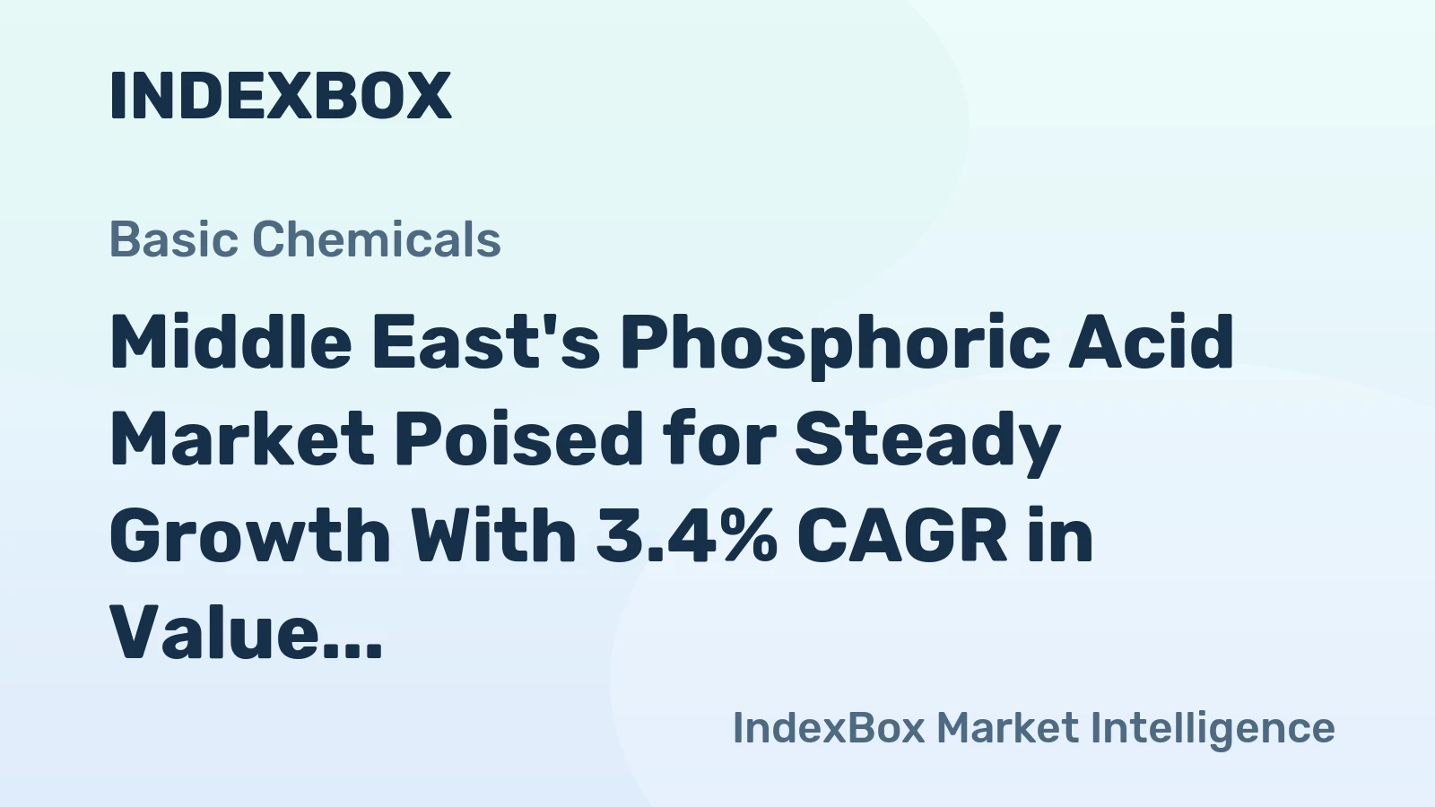 Middle East's Phosphoric Acid Market Poised for Steady Growth With 3.4% CAGR in Value Through 2035