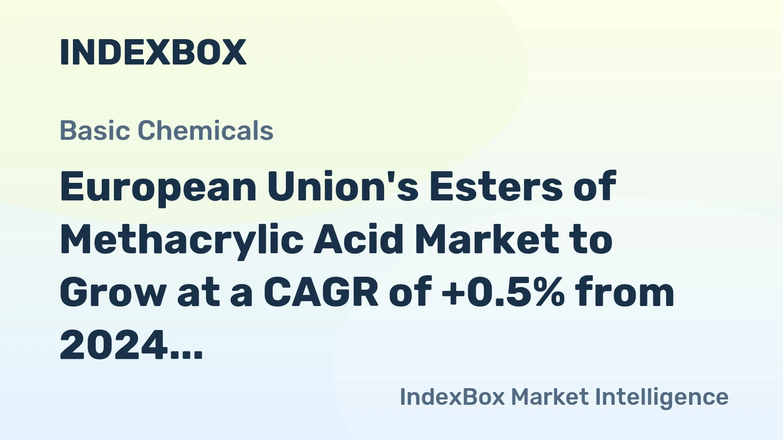 European Union's Esters of Methacrylic Acid Market to Grow at a CAGR of +0.5% from 2024 to 2035, Reaching $1.1B by 2035