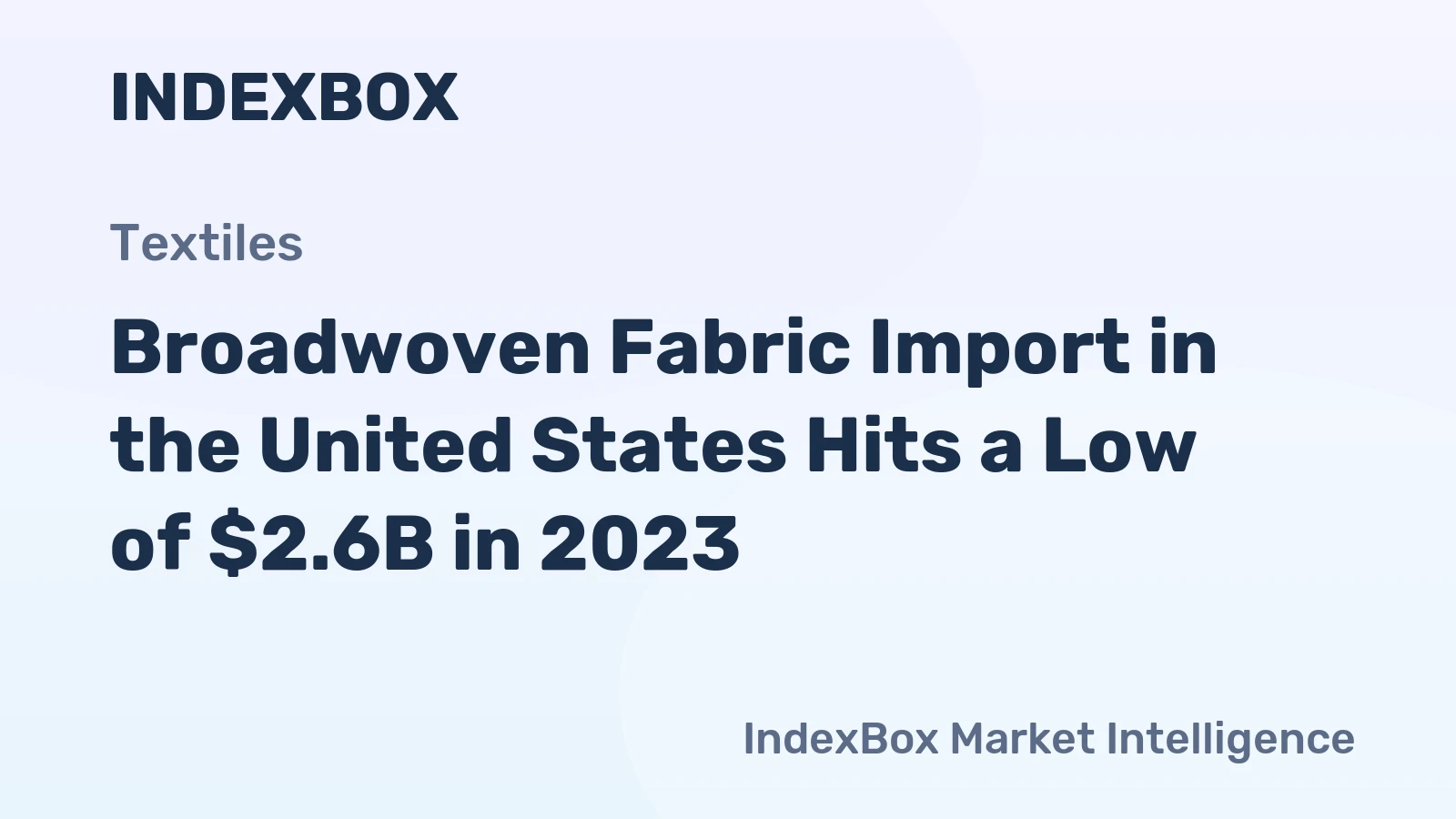 Broadwoven Fabric Import in the United States Hits a Low of $2.6B in 2023