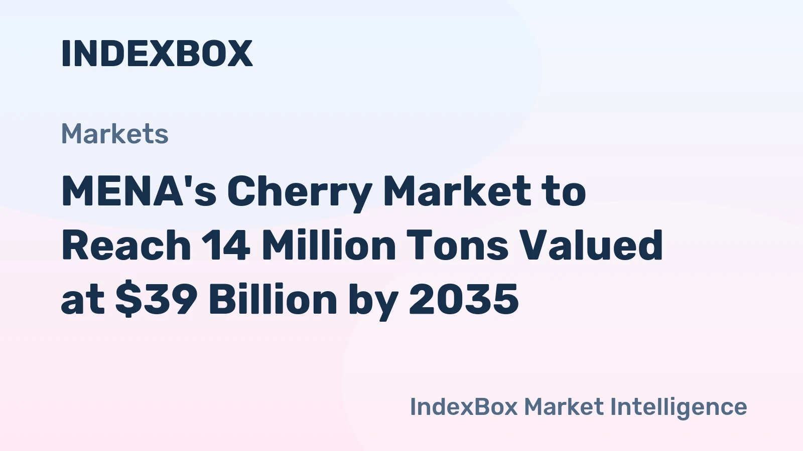 MENA's Cherry Market to Reach 14 Million Tons Valued at $39 Billion by 2035