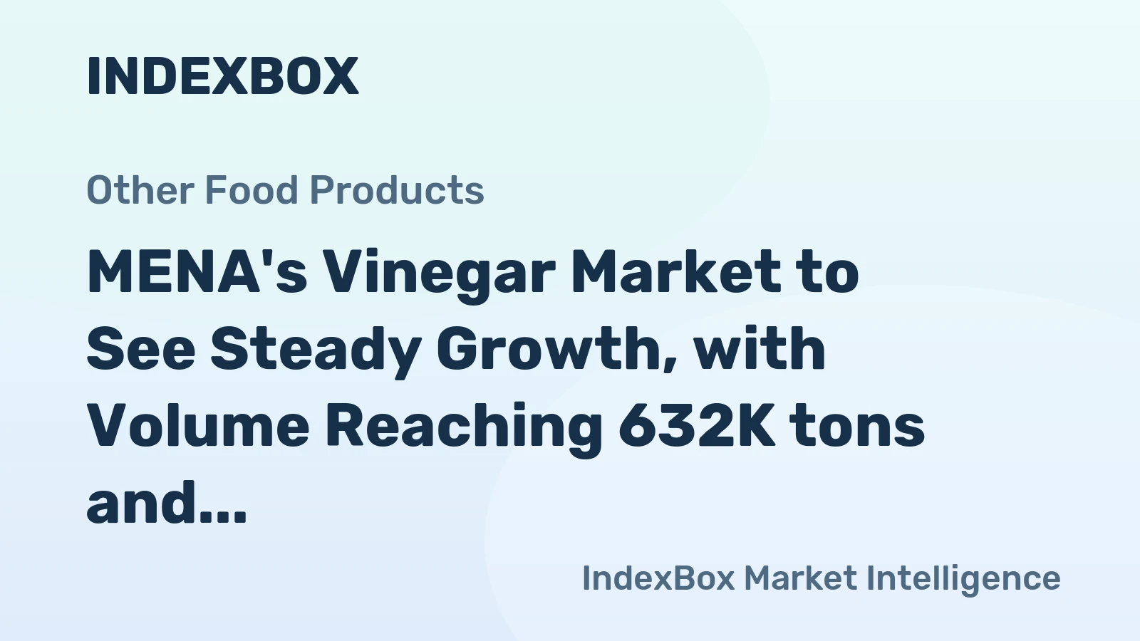 MENA's Vinegar Market to See Steady Growth, with Volume Reaching 632K tons and Value at $618M by 2035