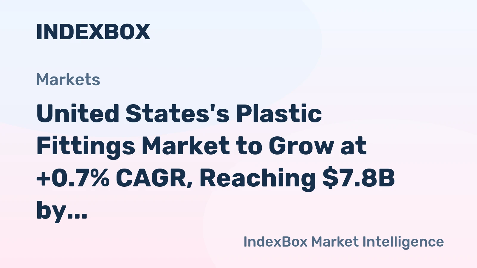 United States's Plastic Fittings Market to Grow at +0.7% CAGR, Reaching $7.8B by 2035