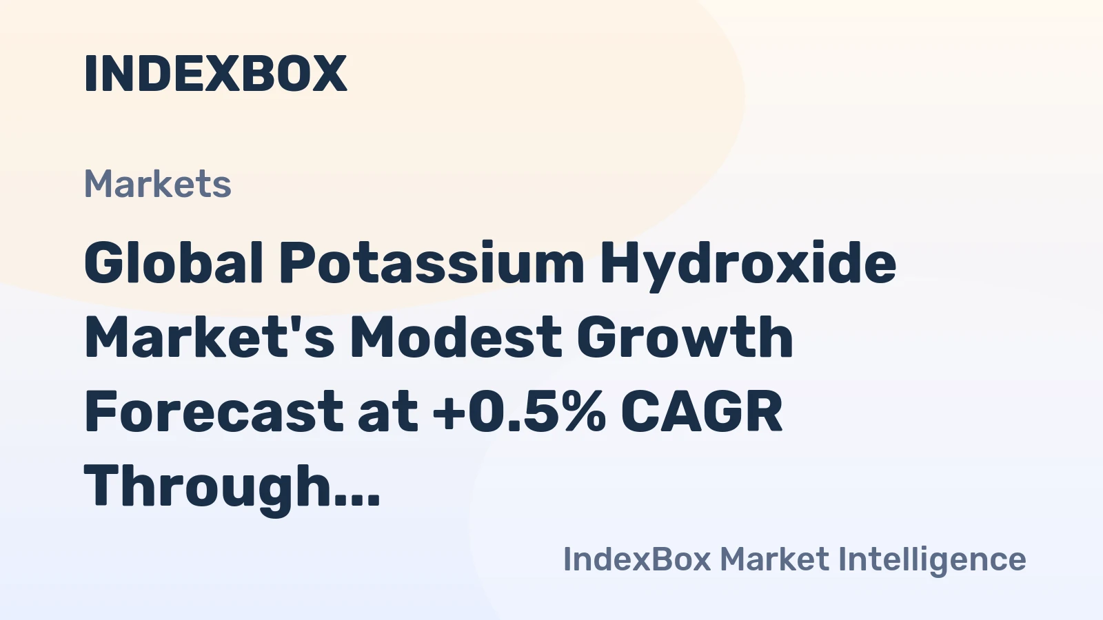 Global Potassium Hydroxide Market's Modest Growth Forecast at +0.5% CAGR Through 2035