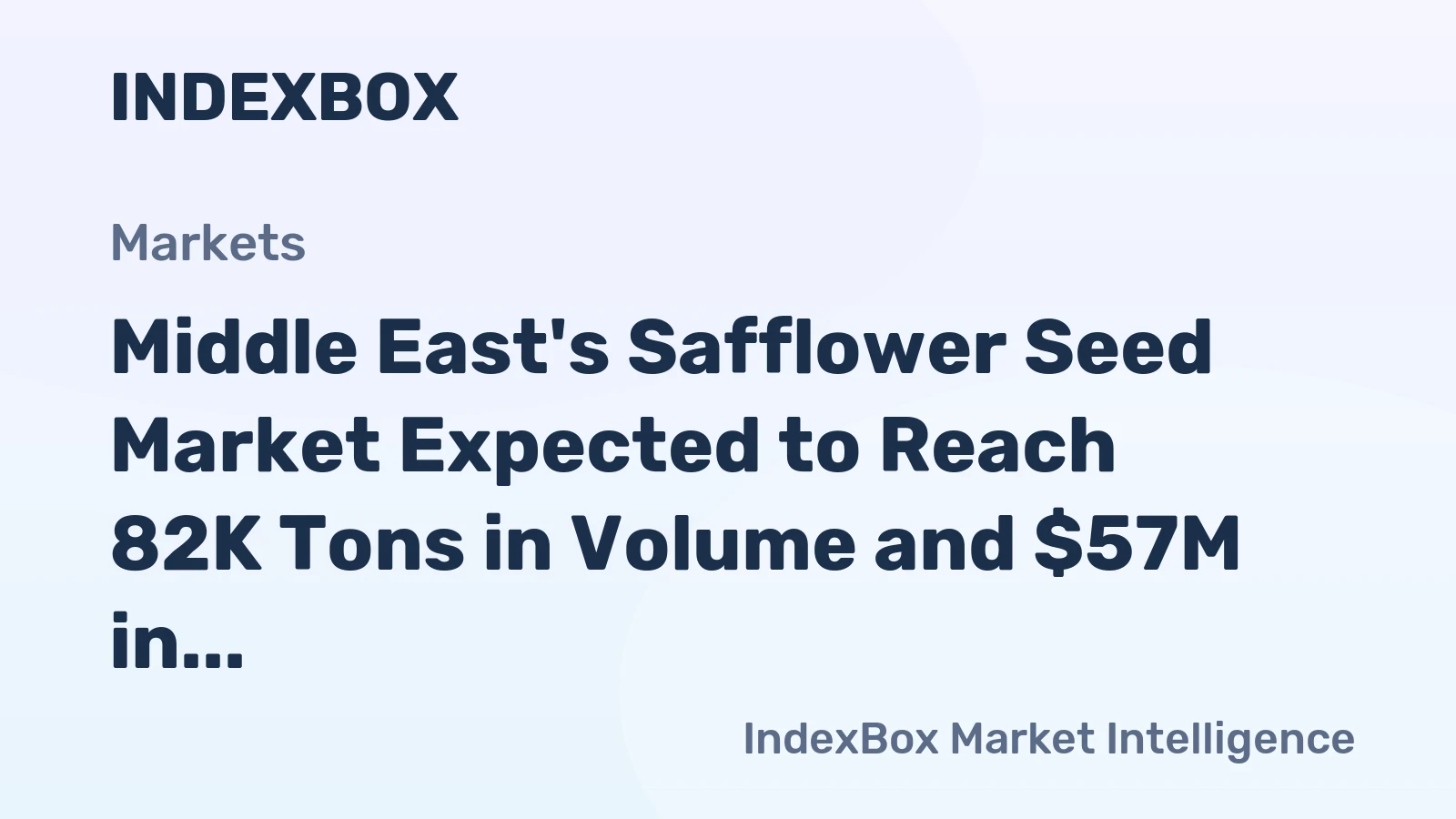 Middle East's Safflower Seed Market Expected to Reach 82K Tons in Volume and $57M in Value by 2035