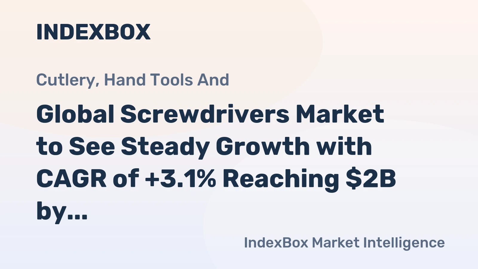 Global Screwdrivers Market to See Steady Growth with CAGR of +3.1% Reaching $2B by 2030