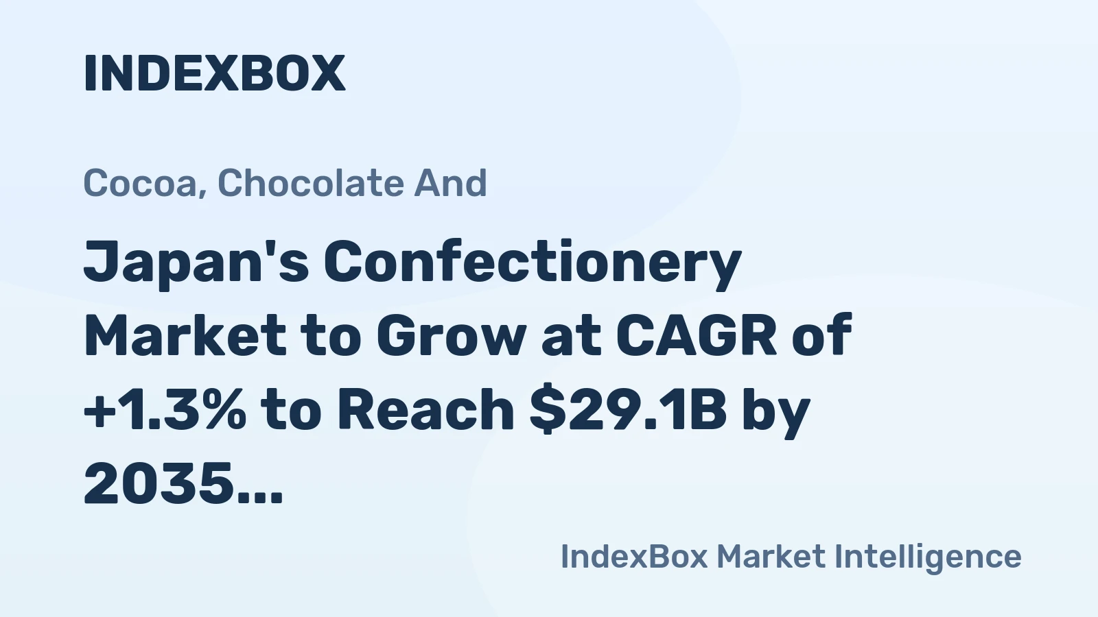 Japan's Confectionery Market to Grow at CAGR of +1.3% to Reach $29.1B by 2035
