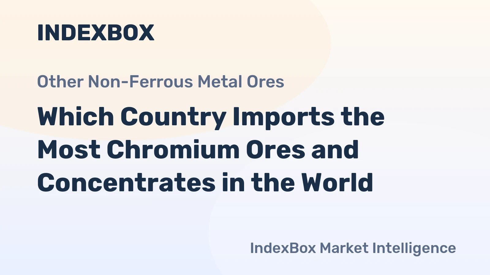 Which Country Imports the Most Chromium Ores and Concentrates in the World?