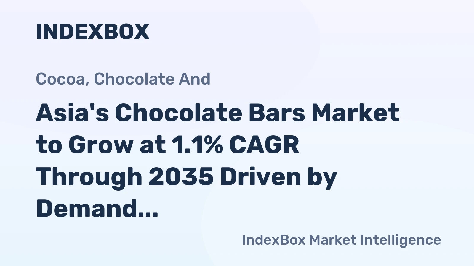 Asia's Chocolate Bars Market to Grow at 1.1% CAGR Through 2035 Driven by Demand for Cereals, Fruit, and Nuts
