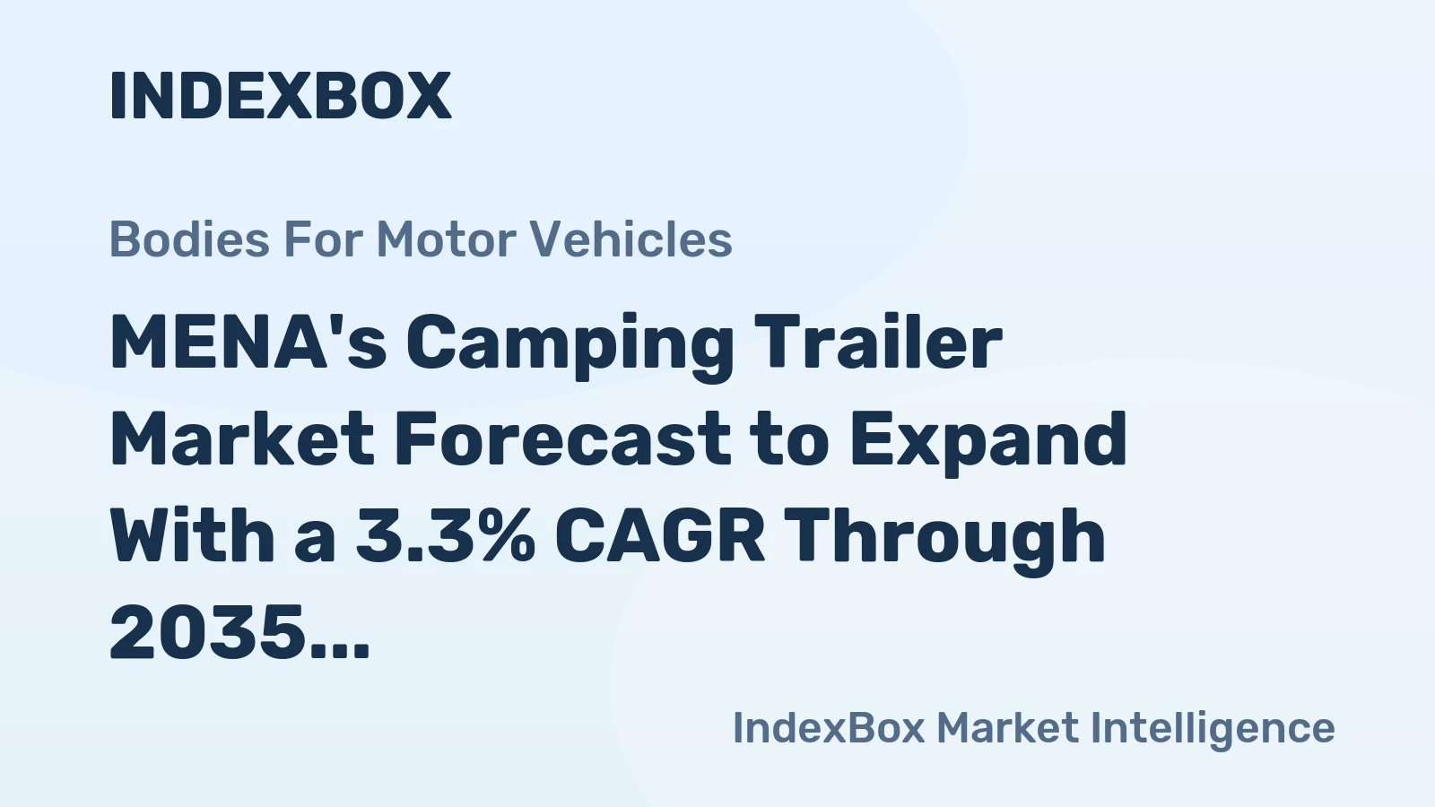MENA's Camping Trailer Market Forecast to Expand With a 3.3% CAGR Through 2035