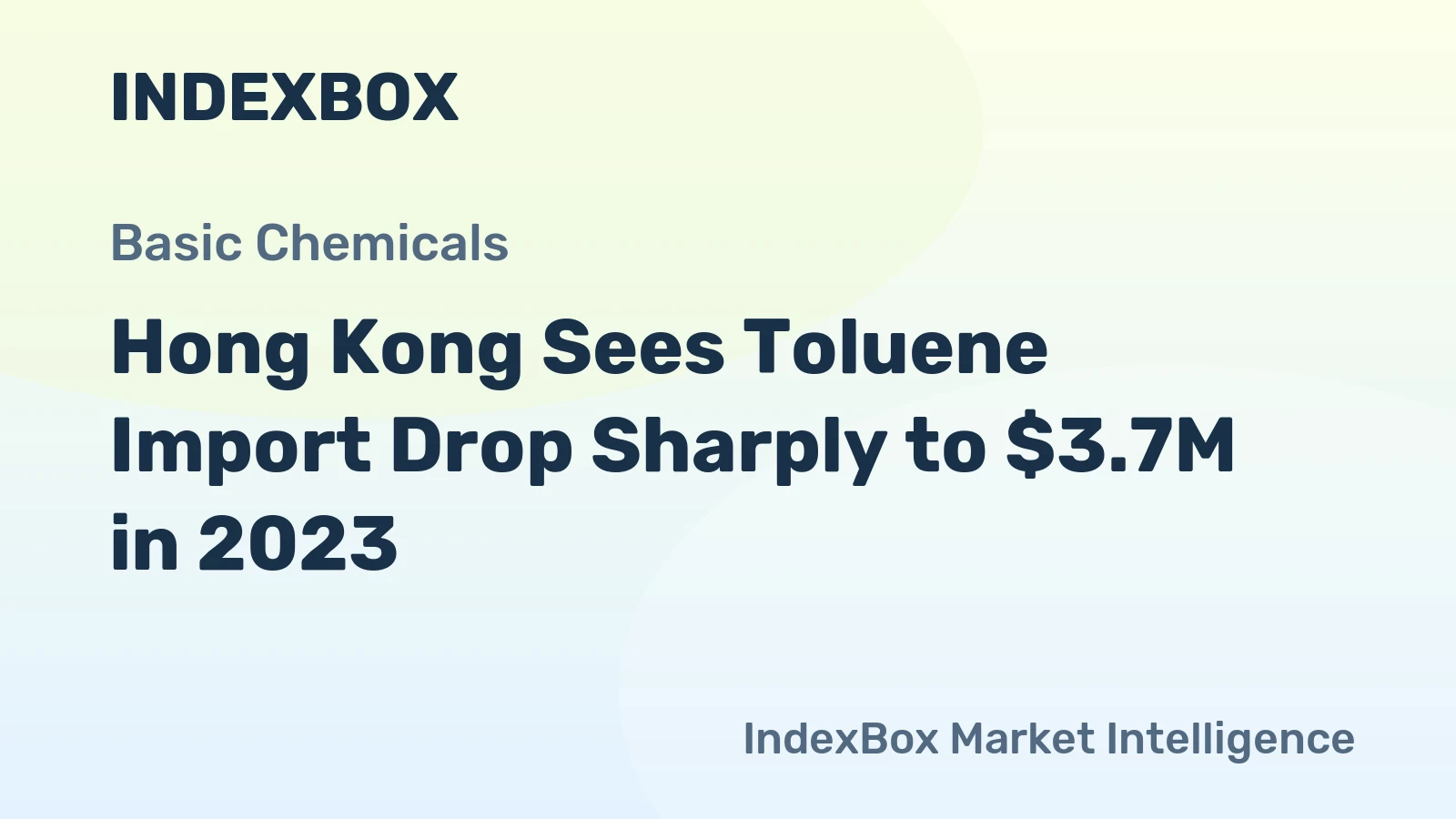 Hong Kong Sees Toluene Import Drop Sharply to $3.7M in 2023