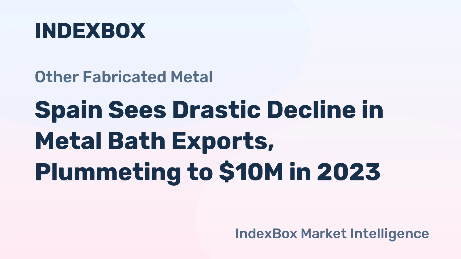 Spain Sees Drastic Decline in Metal Bath Exports, Plummeting to $10M in 2023