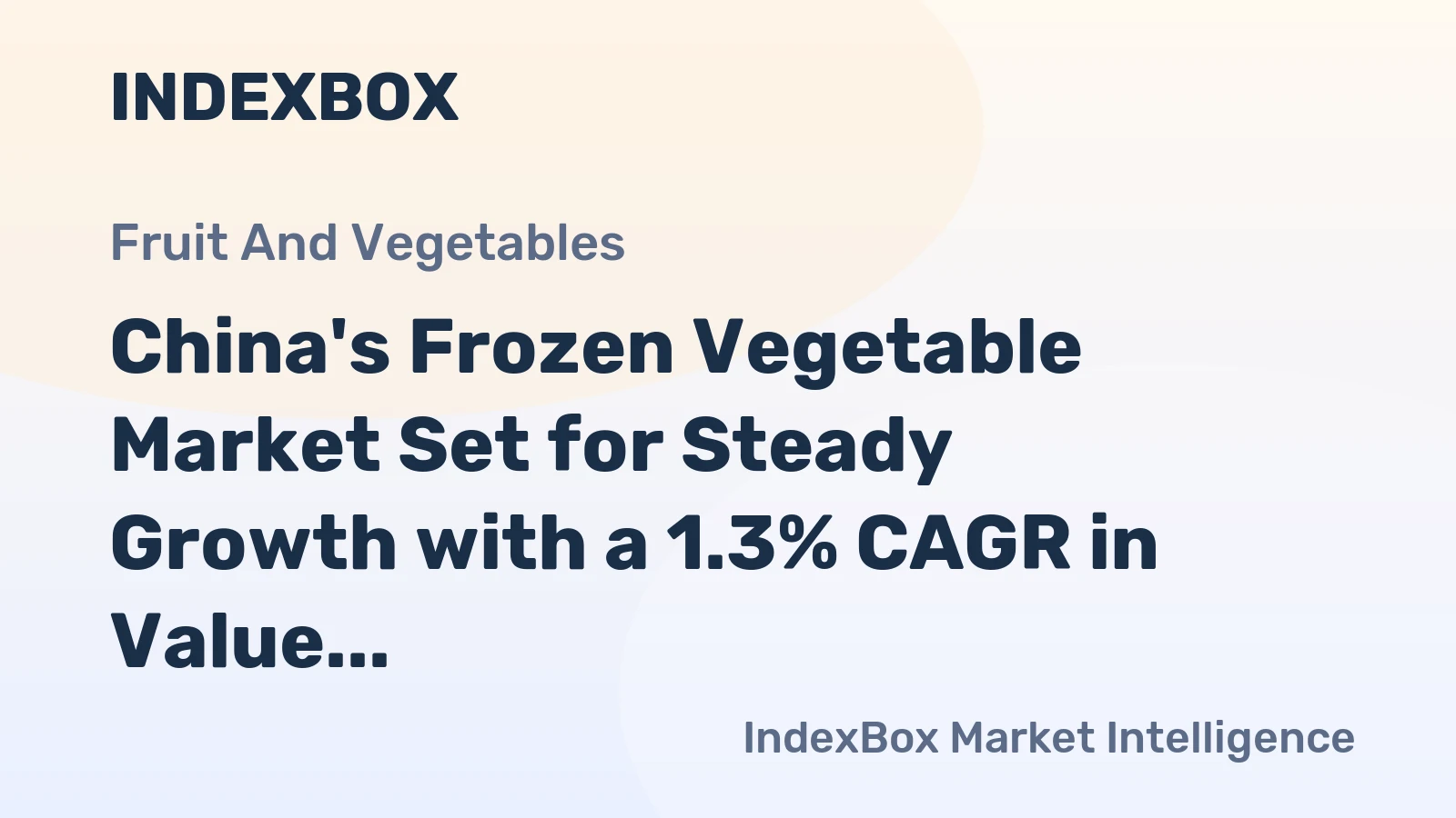 China's Frozen Vegetable Market Set for Steady Growth with a 1.3% CAGR in Value Through 2035