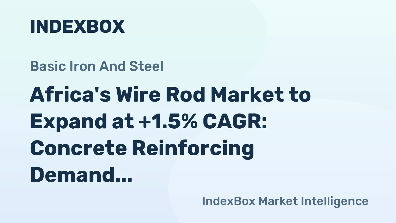 Africa's Wire Rod Market to Expand at +1.5% CAGR: Concrete Reinforcing Demand Driving Growth