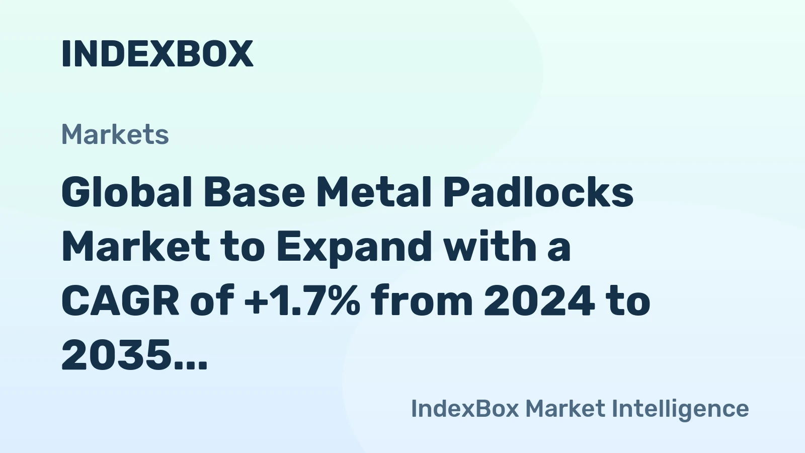 Global Base Metal Padlocks Market to Expand with a CAGR of +1.7% from 2024 to 2035