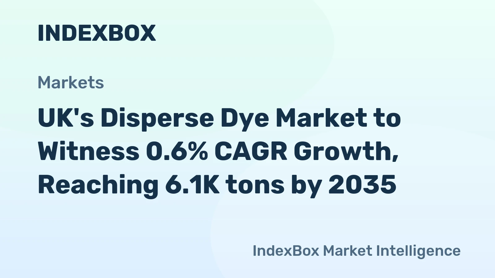 UK's Disperse Dye Market to Witness 0.6% CAGR Growth, Reaching 6.1K tons by 2035