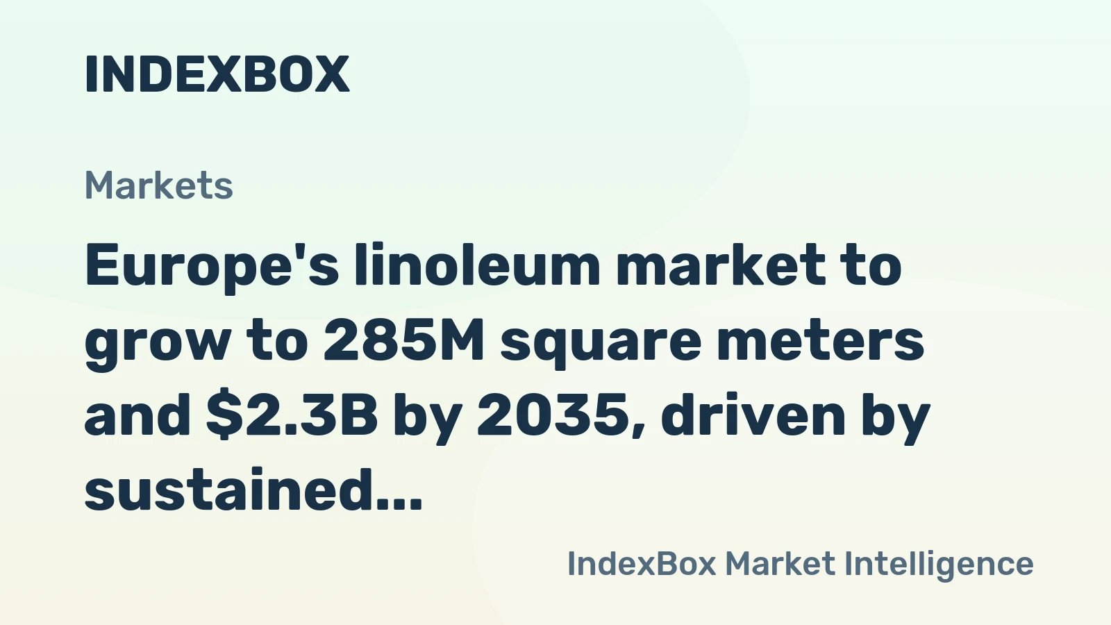 Europe's linoleum market to grow to 285M square meters and $2.3B by 2035, driven by sustained demand.