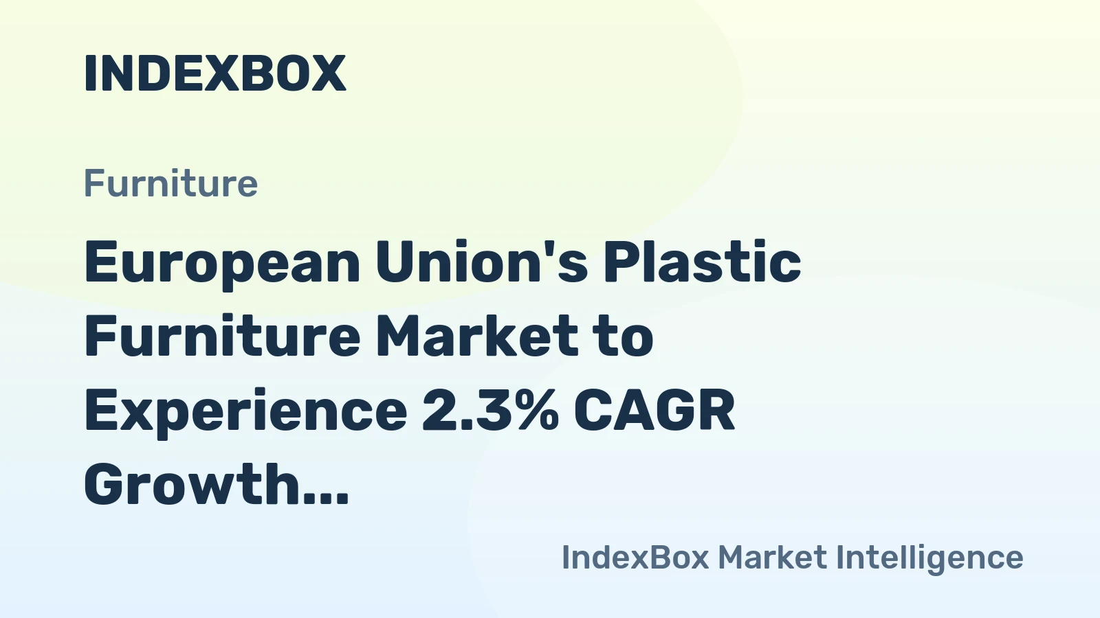 European Union's Plastic Furniture Market to Experience 2.3% CAGR Growth, Expected to Reach $1.2B by 2035