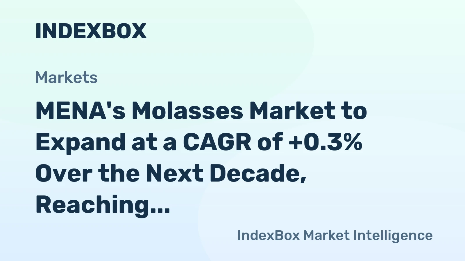 MENA's Molasses Market to Expand at a CAGR of +0.3% Over the Next Decade, Reaching 2.4M Tons by 2035