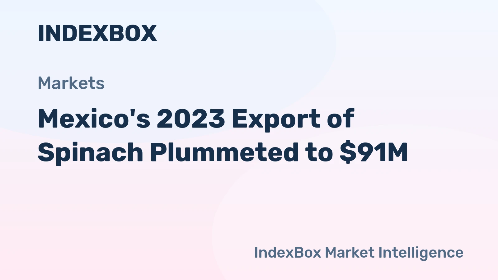 Mexico's 2023 Export of Spinach Plummeted to $91M