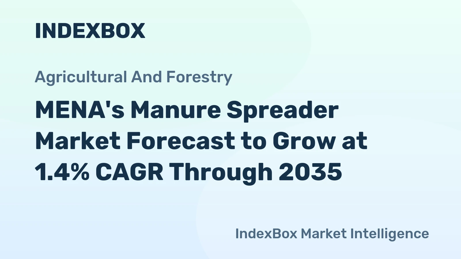 MENA's Manure Spreader Market Forecast to Grow at 1.4% CAGR Through 2035