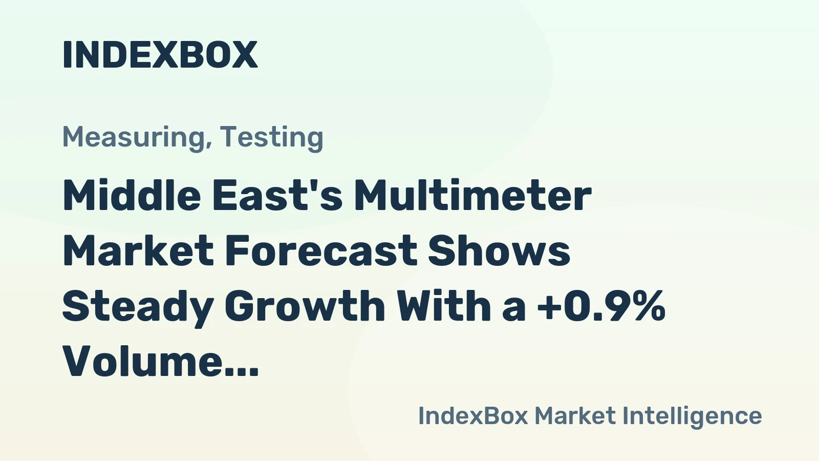 Middle East's Multimeter Market Forecast Shows Steady Growth With a +0.9% Volume CAGR Through 2035