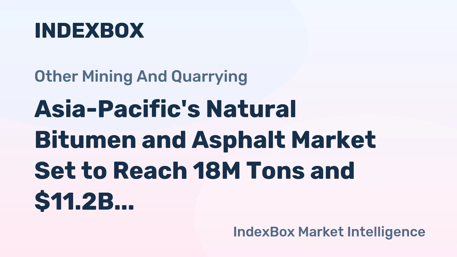 Asia-Pacific's Natural Bitumen and Asphalt Market Set to Reach 18M Tons and $11.2B by 2035