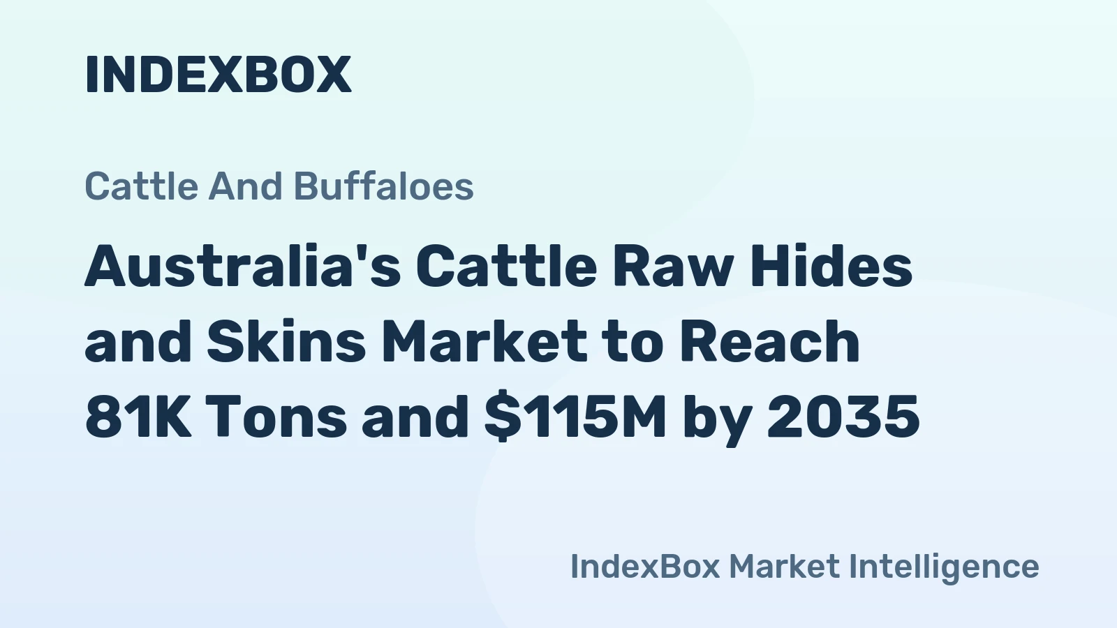 Australia's Cattle Raw Hides and Skins Market to Reach 81K Tons and $115M by 2035