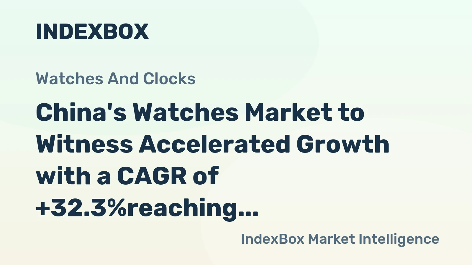 China's Watches Market to Witness Accelerated Growth with a CAGR of +32.3%reaching $55.3B by 2035
