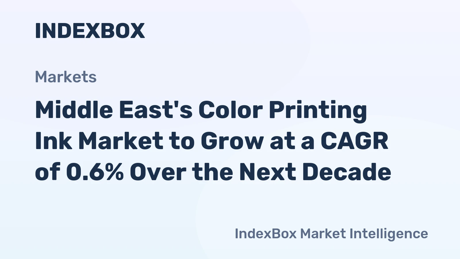 Middle East's Color Printing Ink Market to Grow at a CAGR of 0.6% Over the Next Decade