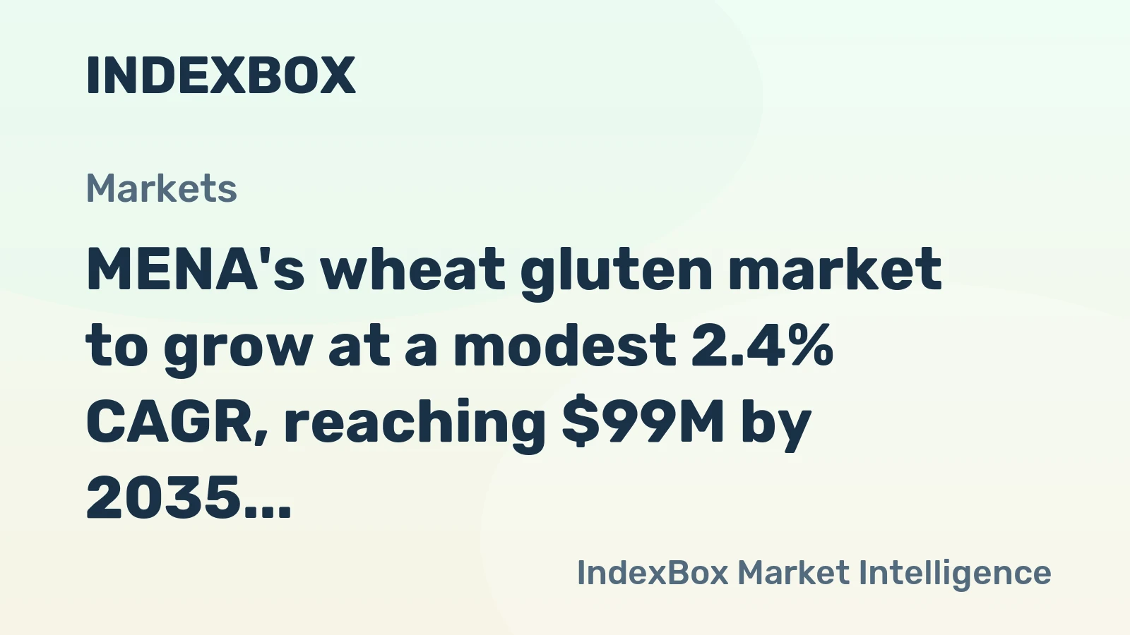 MENA's wheat gluten market to grow at a modest 2.4% CAGR, reaching $99M by 2035, driven by sustained demand despite a forecasted deceleration in volume growth.