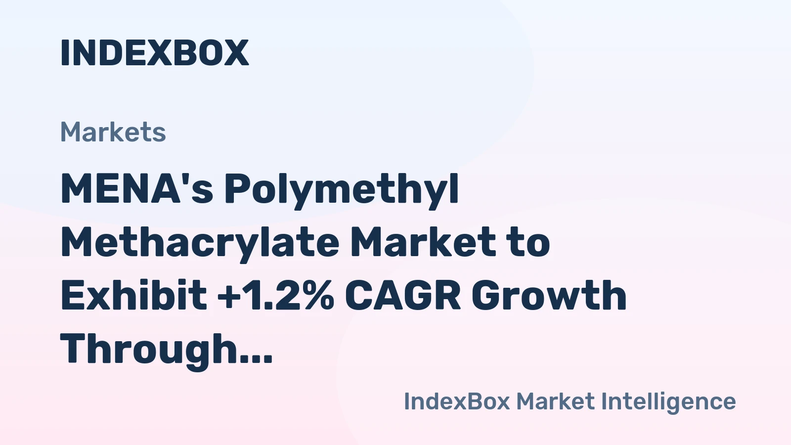 MENA's Polymethyl Methacrylate Market to Exhibit +1.2% CAGR Growth Through 2035