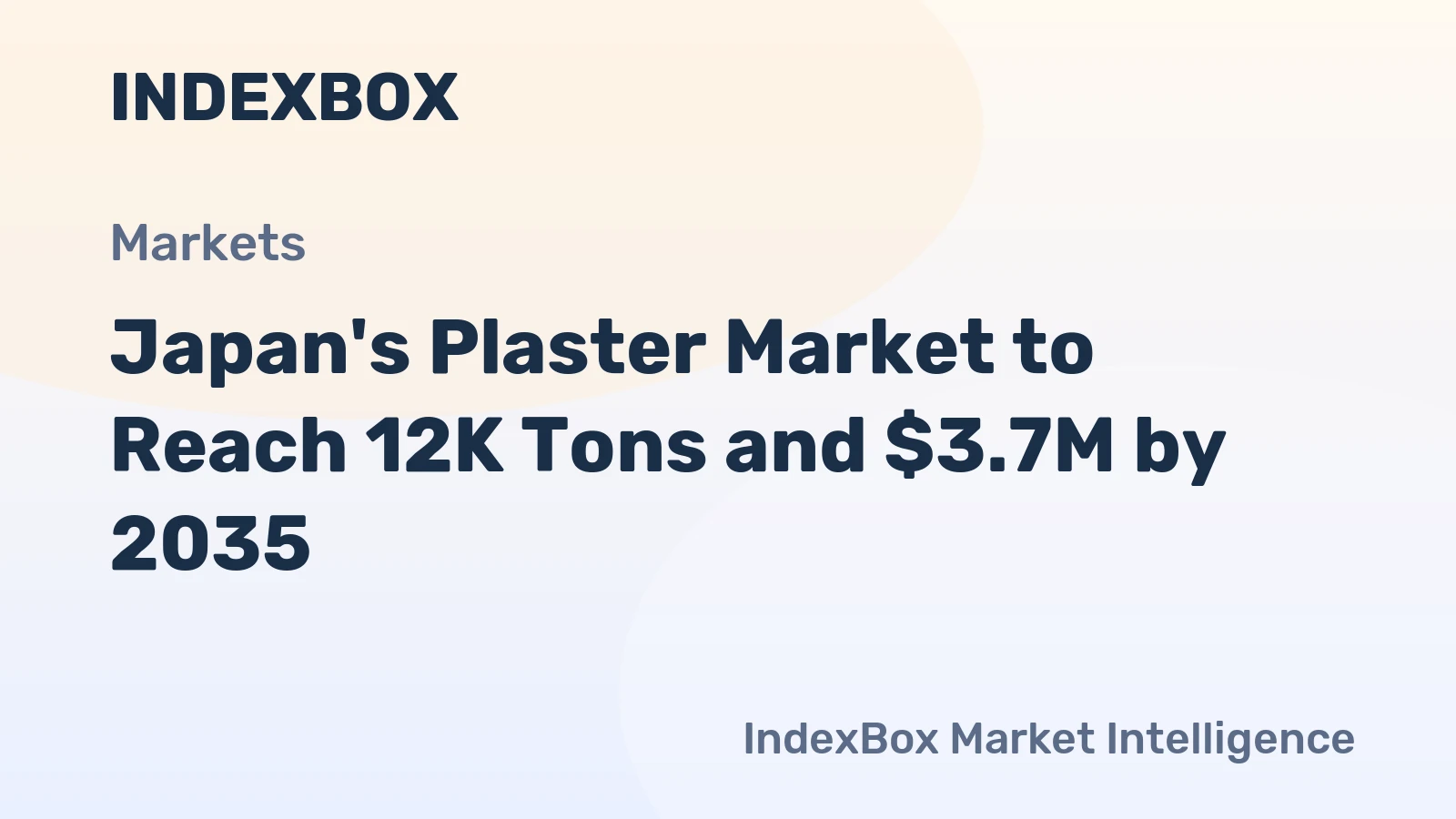 Japan's Plaster Market to Reach 12K Tons and $3.7M by 2035