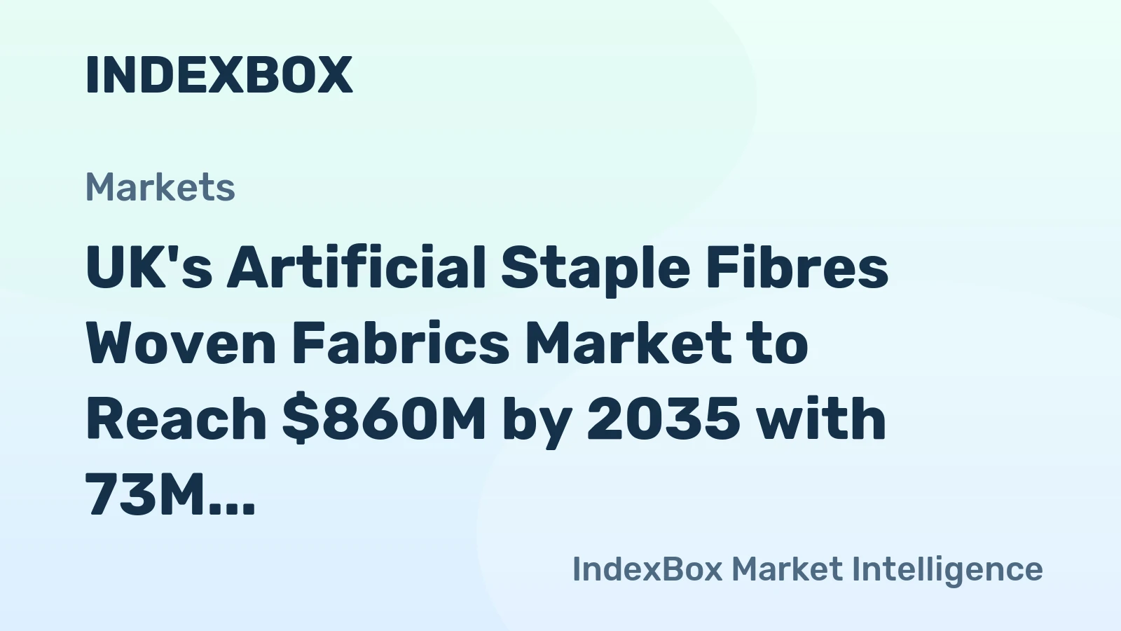 UK's Artificial Staple Fibres Woven Fabrics Market to Reach $860M by 2035 with 73M Square Meters Consumption