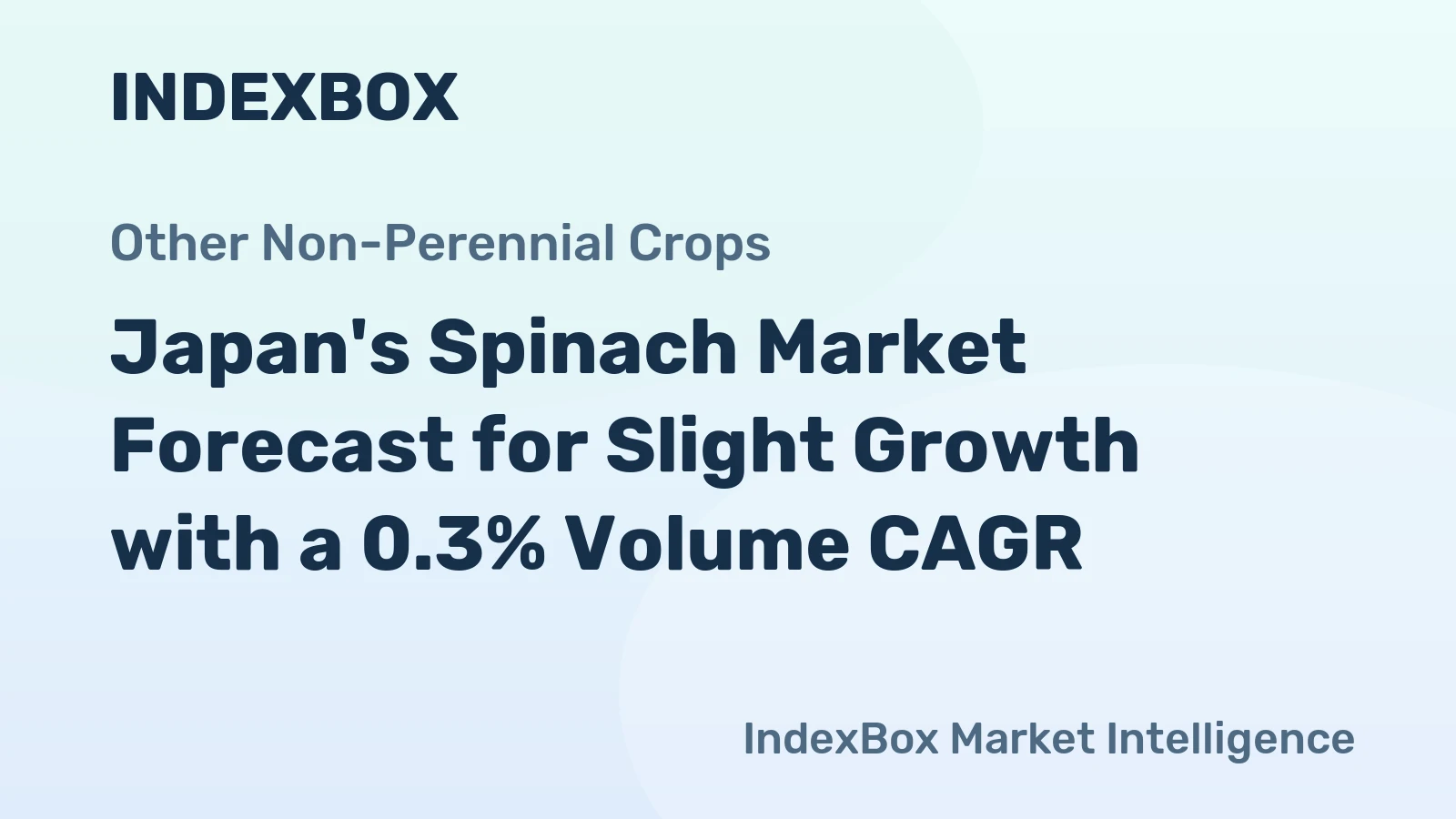 Japan's Spinach Market Forecast for Slight Growth with a 0.3% Volume CAGR