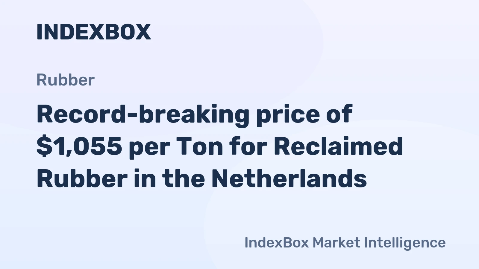 Record-breaking price of $1,055 per Ton for Reclaimed Rubber in the Netherlands
