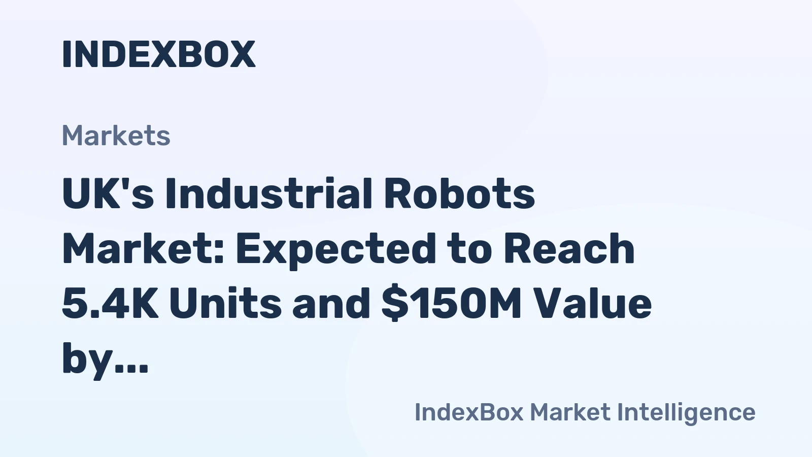 UK's Industrial Robots Market: Expected to Reach 5.4K Units and $150M Value by 2035