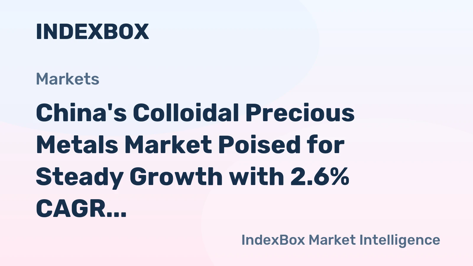 China's Colloidal Precious Metals Market Poised for Steady Growth with 2.6% CAGR in Value Through 2035