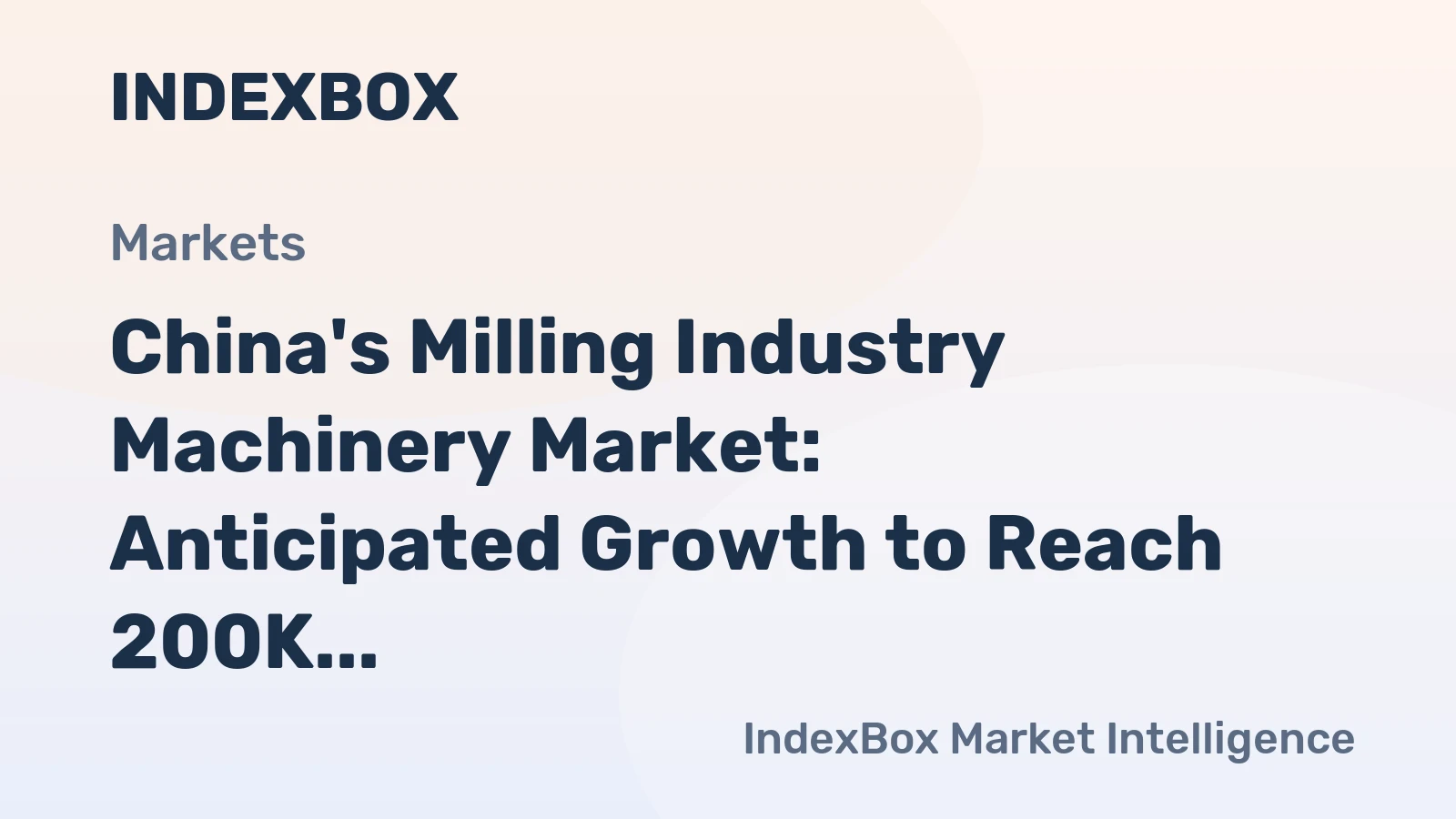 China's Milling Industry Machinery Market: Anticipated Growth to Reach 200K Units and $335M by 2035