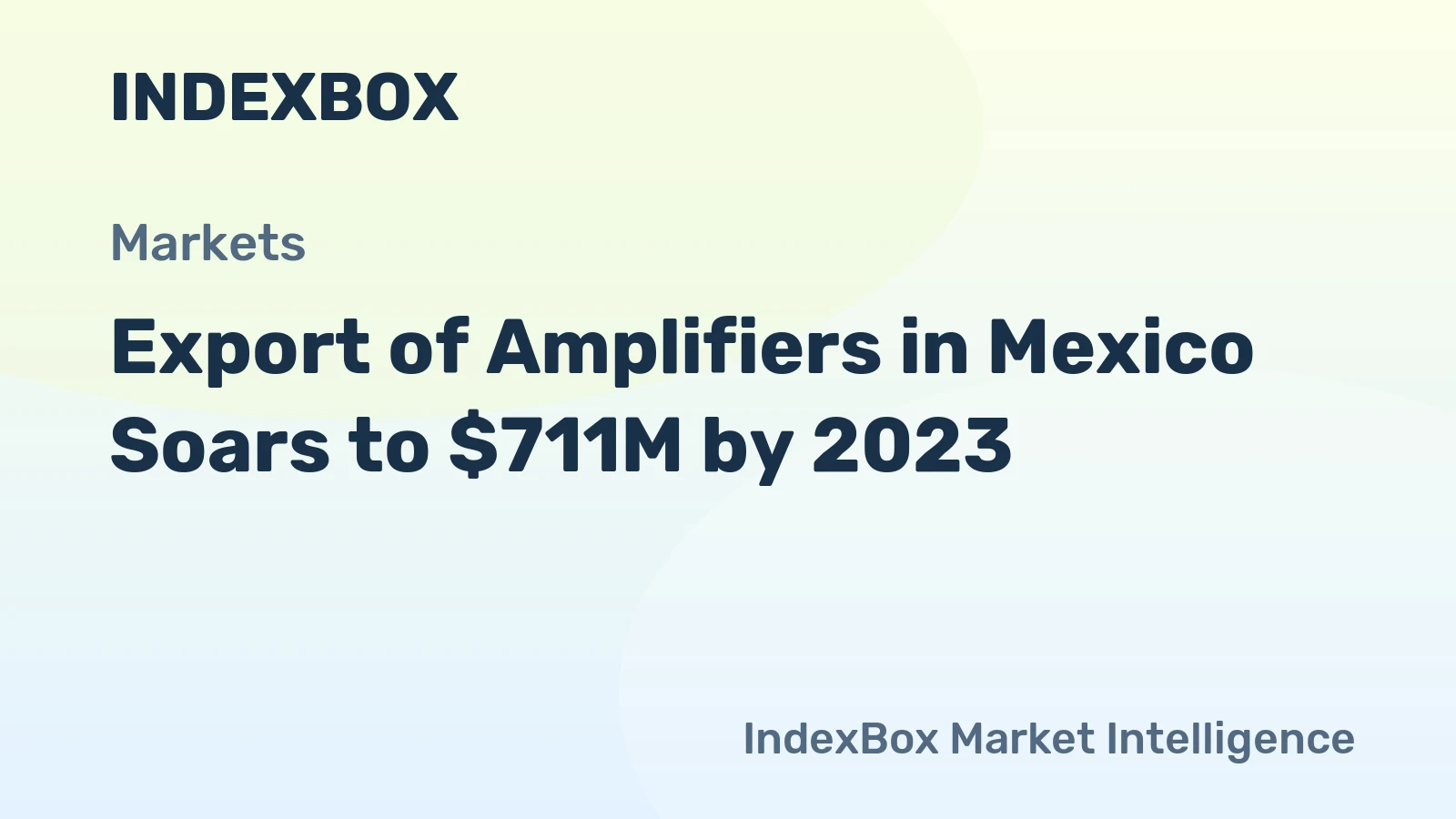 Export of Amplifiers in Mexico Soars to $711M by 2023