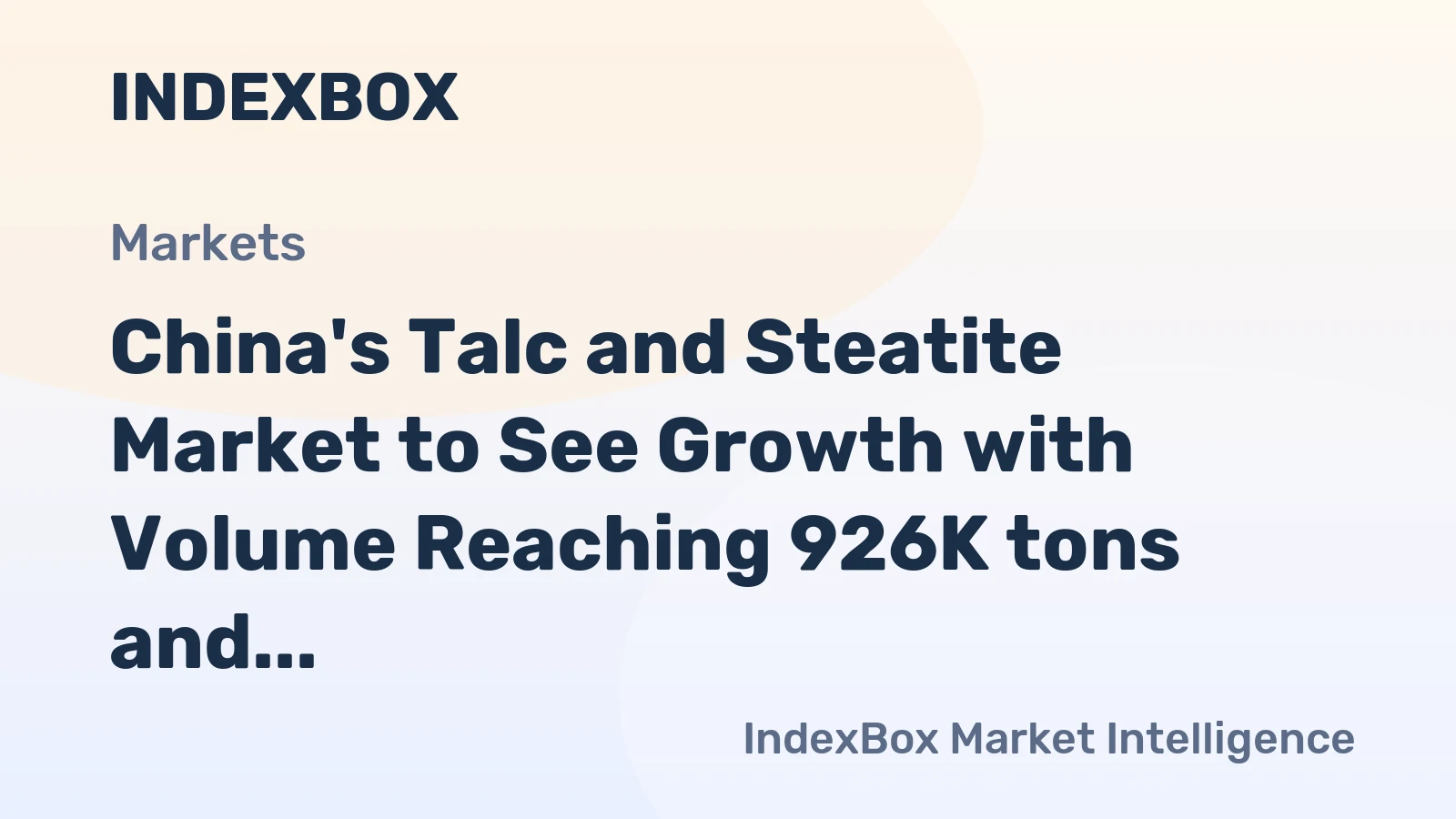 China's Talc and Steatite Market to See Growth with Volume Reaching 926K tons and Value at $231M by 2035