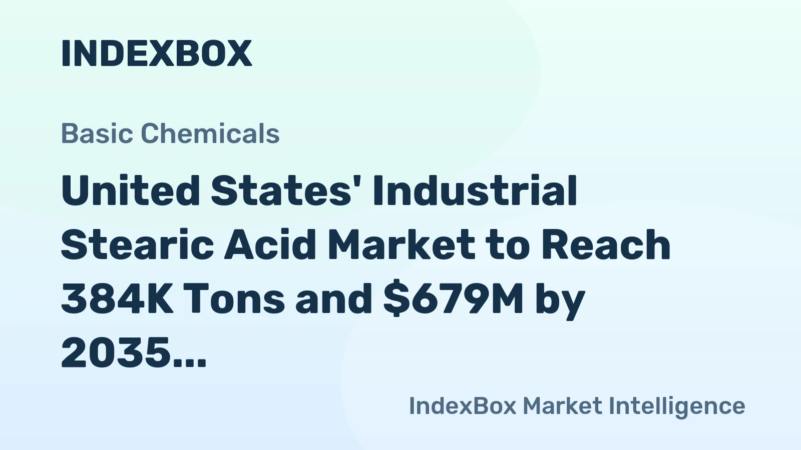 United States' Industrial Stearic Acid Market to Reach 384K Tons and $679M by 2035