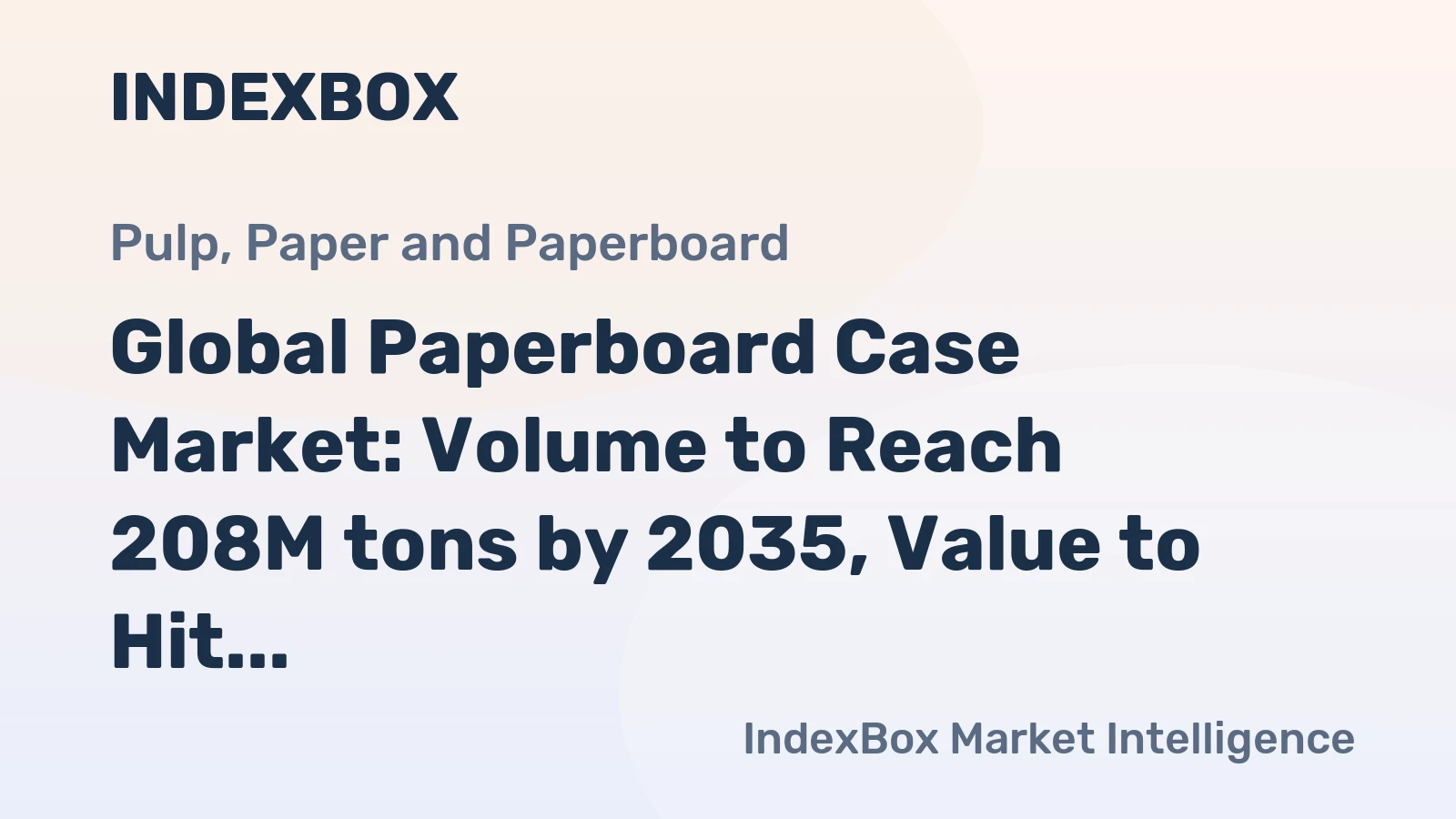 Global Paperboard Case Market: Volume to Reach 208M tons by 2035, Value to Hit $215.9B