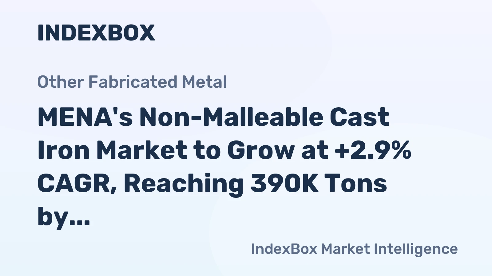 MENA's Non-Malleable Cast Iron Market to Grow at +2.9% CAGR, Reaching 390K Tons by 2035
