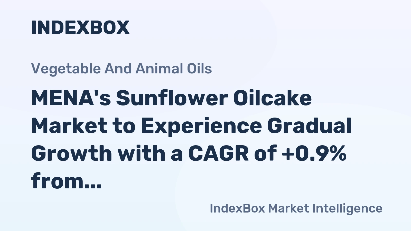 MENA's Sunflower Oilcake Market to Experience Gradual Growth with a CAGR of +0.9% from 2024 to 2035