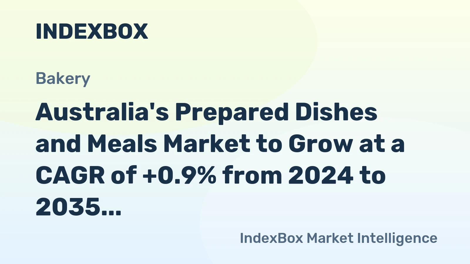 Australia's Prepared Dishes and Meals Market to Grow at a CAGR of +0.9% from 2024 to 2035
